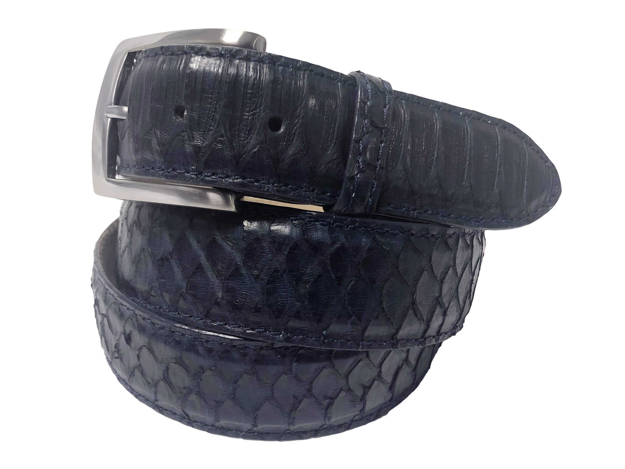 Fresco Golf's Signature Python Snake Skin Belt - Navy