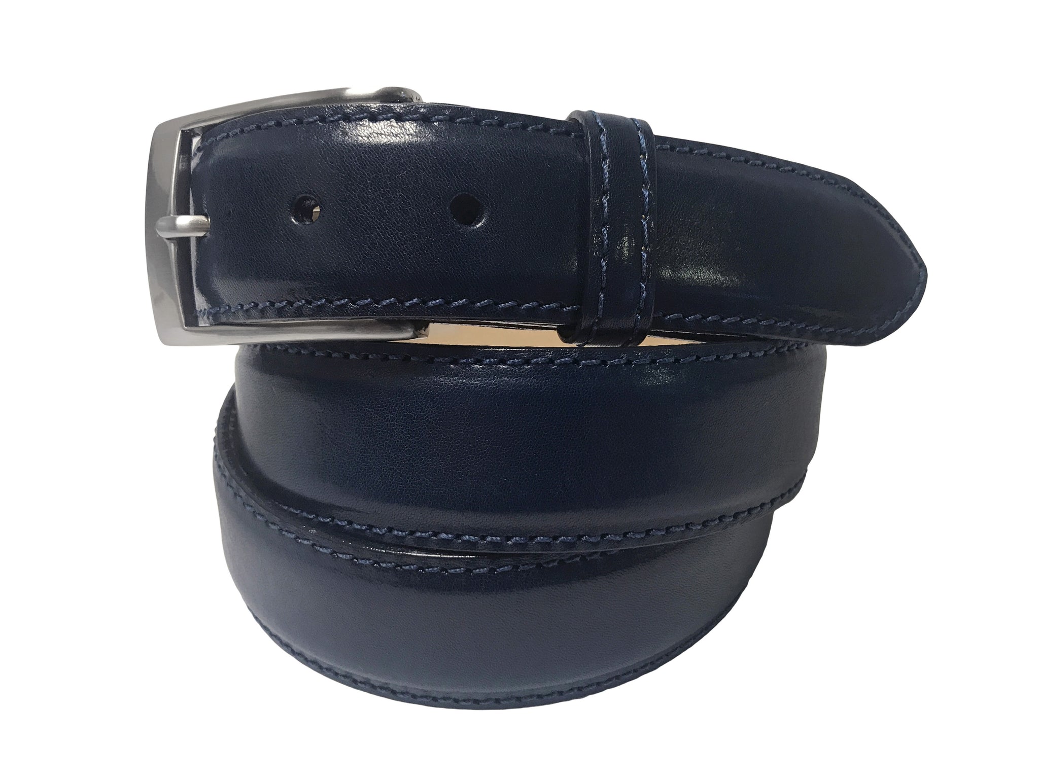 Purchase Calf Skin Solid Belt Navy Online | Fresco Golf